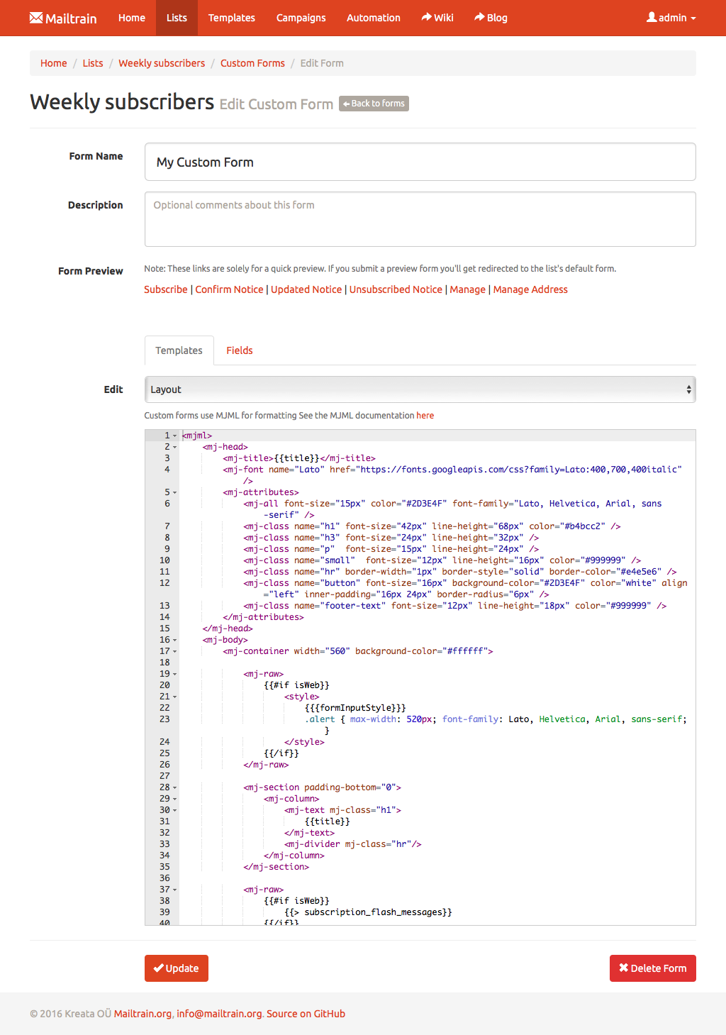 Mailtrain | Self Hosted Newsletter App